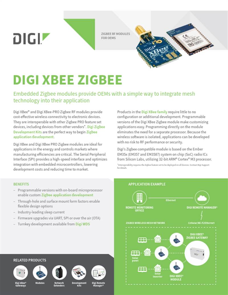 Digi XBee and XBee-PRO Zigbee RF Modules | Digi International Digi XBee and XBee-PRO Zigbee RF Modules | Digi International